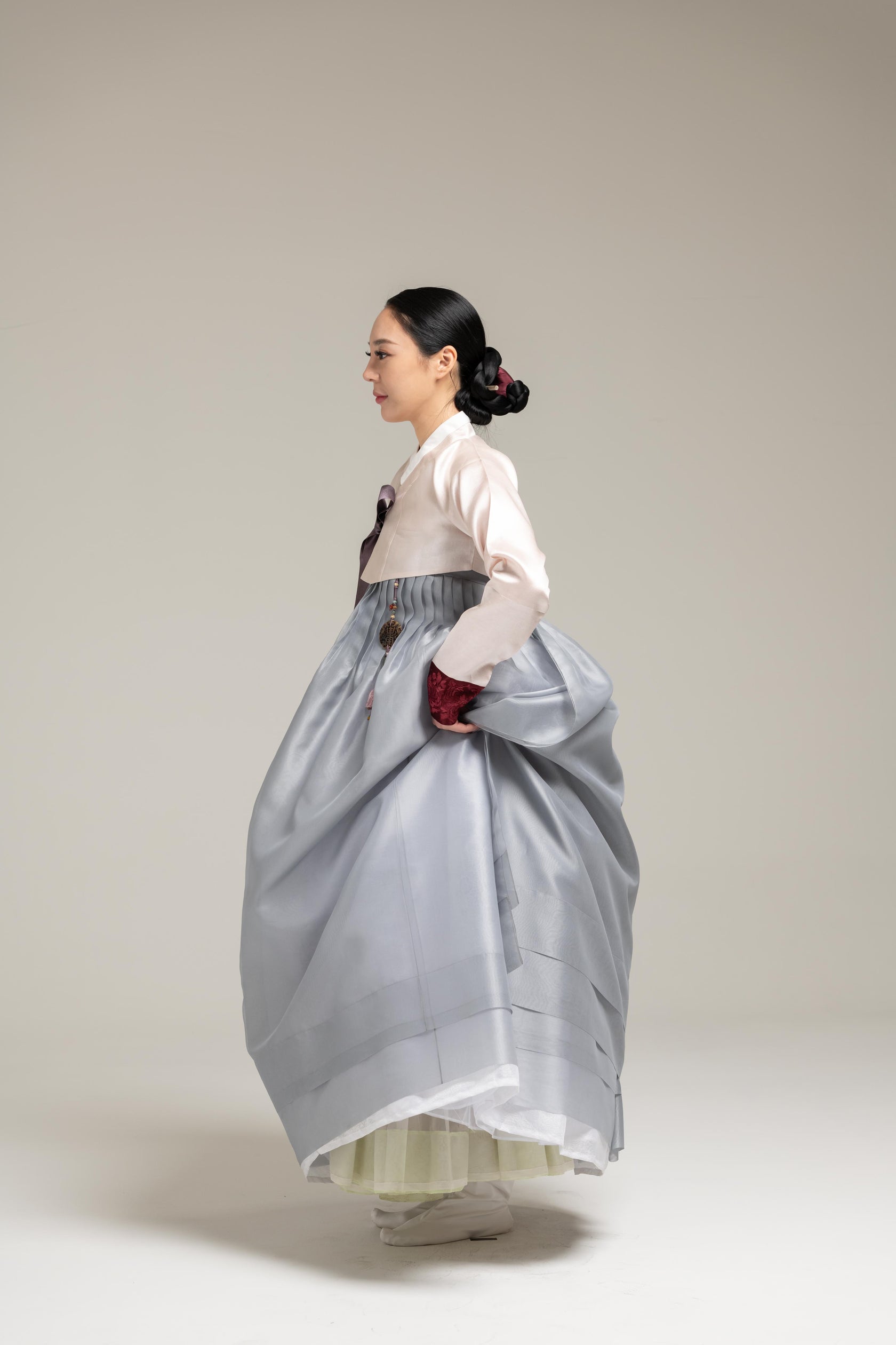 Embellished Jeogori and Blue Skirt – Meehee Hanbok