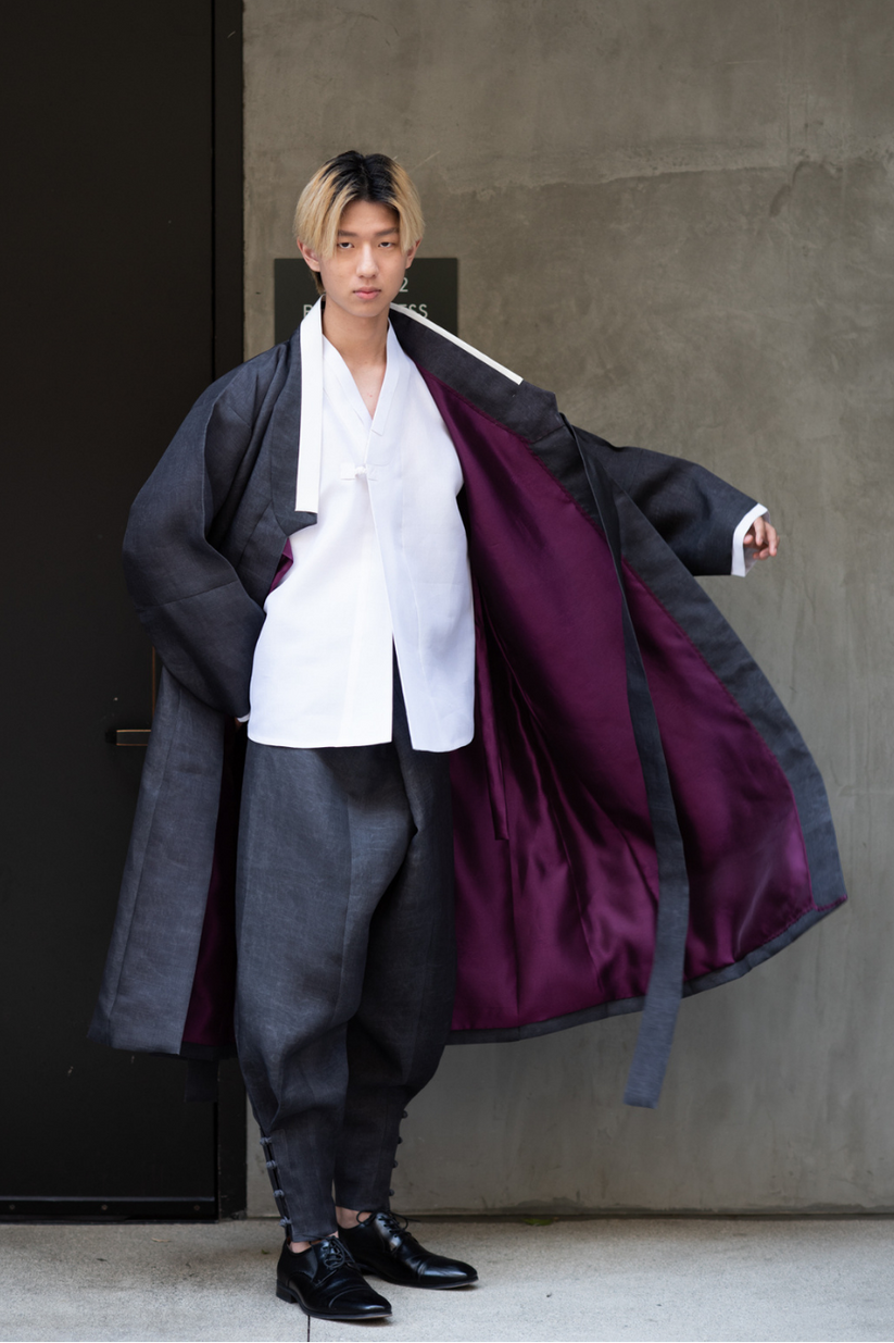 Men's Black Durumagi – Meehee Hanbok